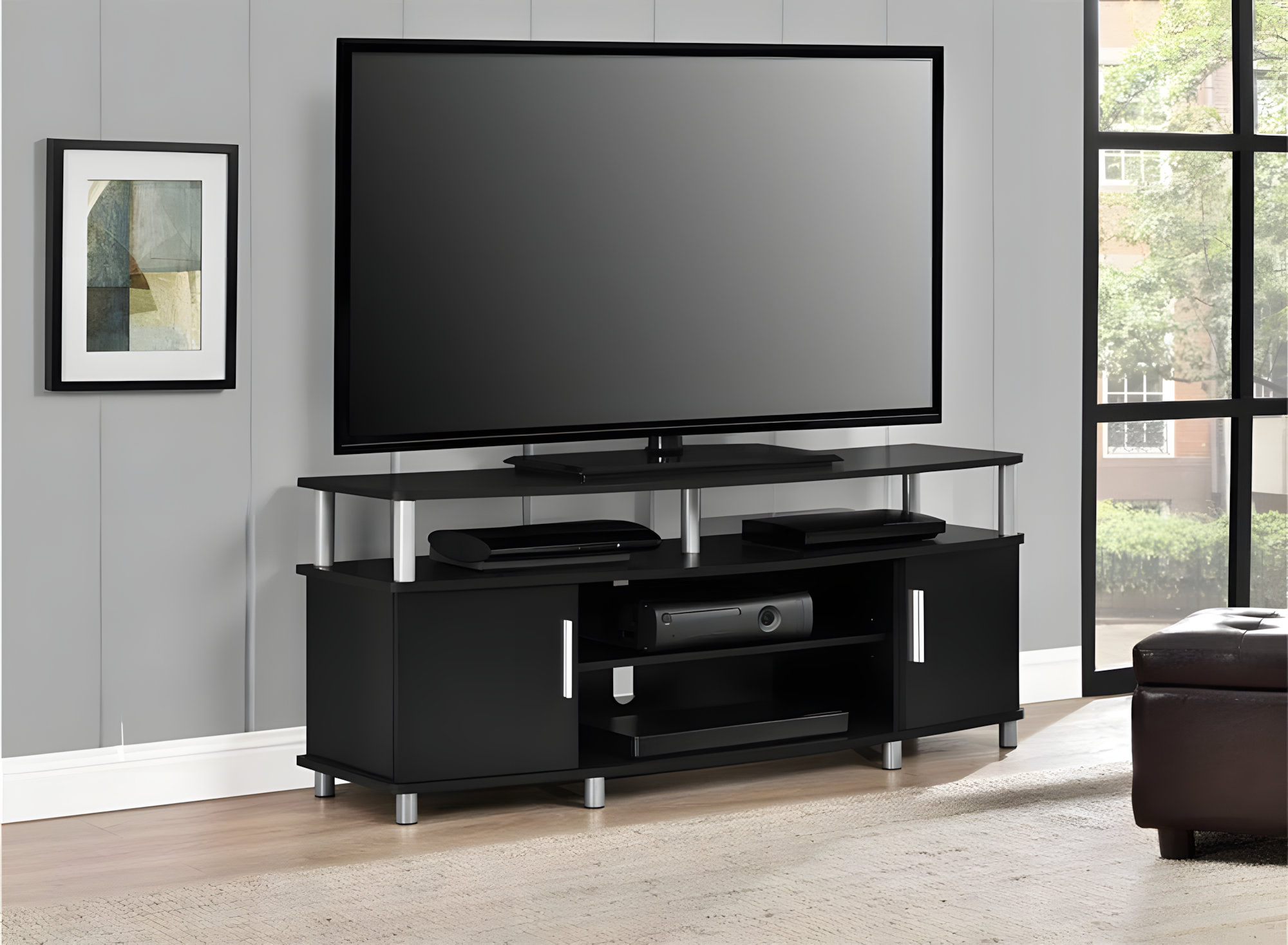 Hokku Designs Ameriwood Home Carson TV Stand For Tvs Up To 50" - Contemporary Design With Ample ...